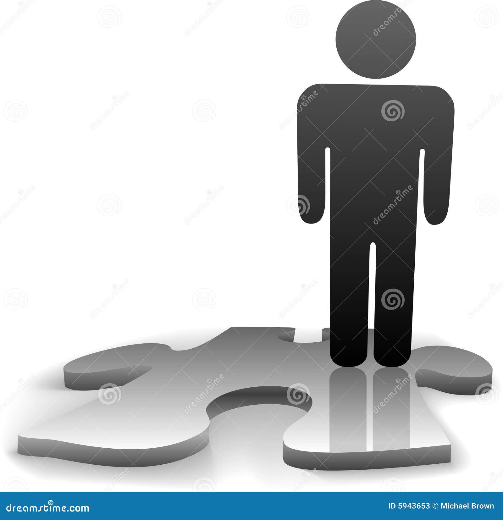 Solution Symbol Person Jigsaw Puzzle Piece Cartoon Vector ...