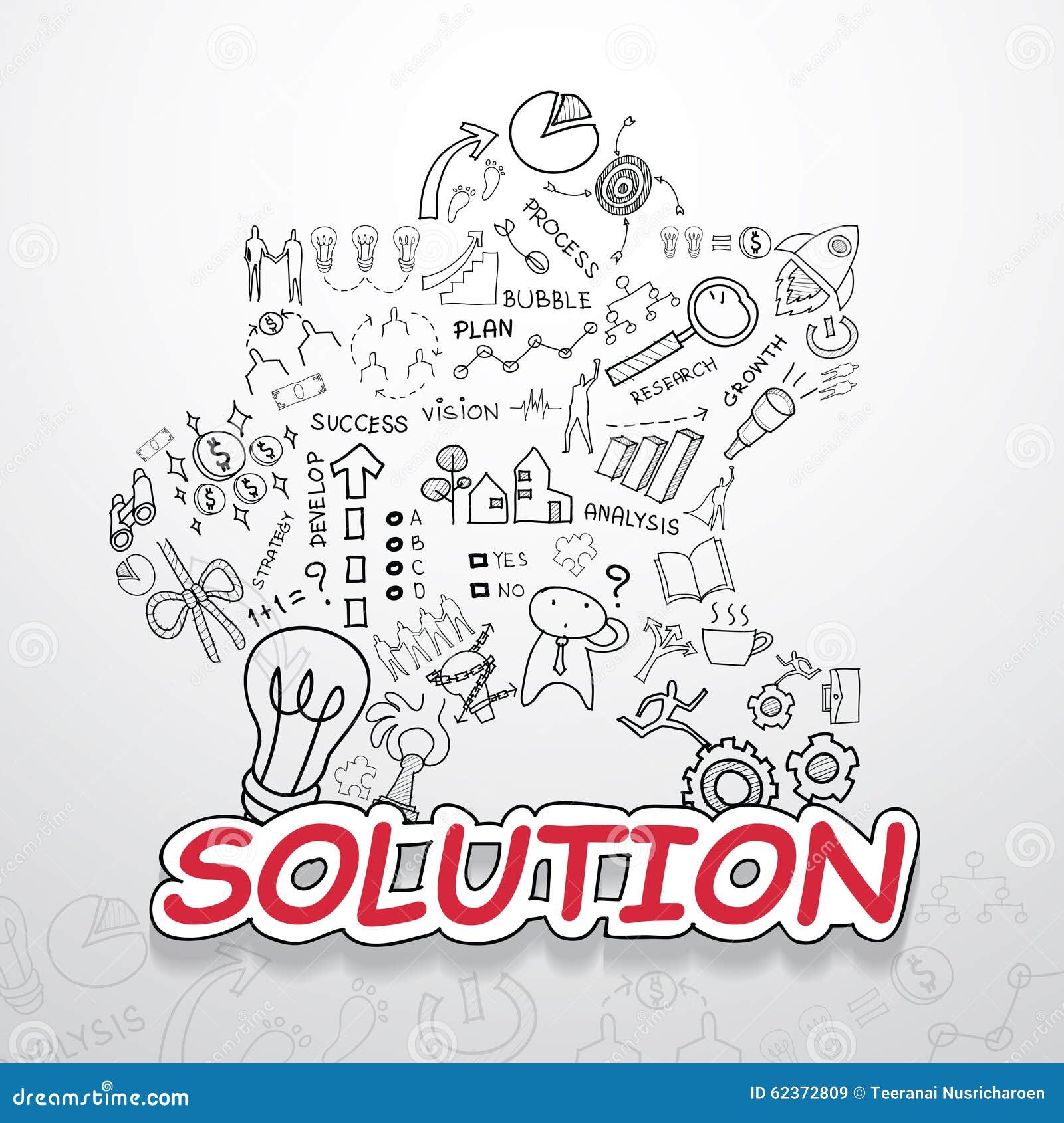 Solution Text, With Creative Drawing Charts And Graphs Business Success ...