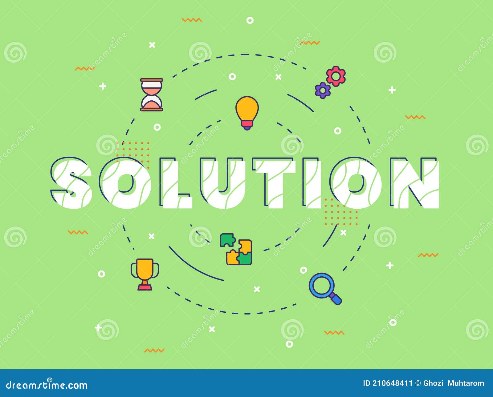 Solution Typography Calligraphy Word Art with Filled Color Style Stock ...