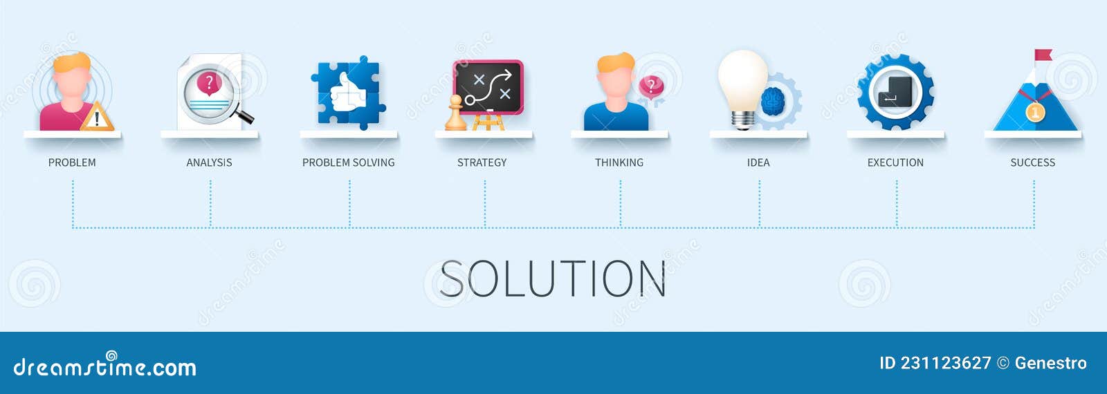 Solution Vector Infographic in 3D Style Stock Vector - Illustration of ...