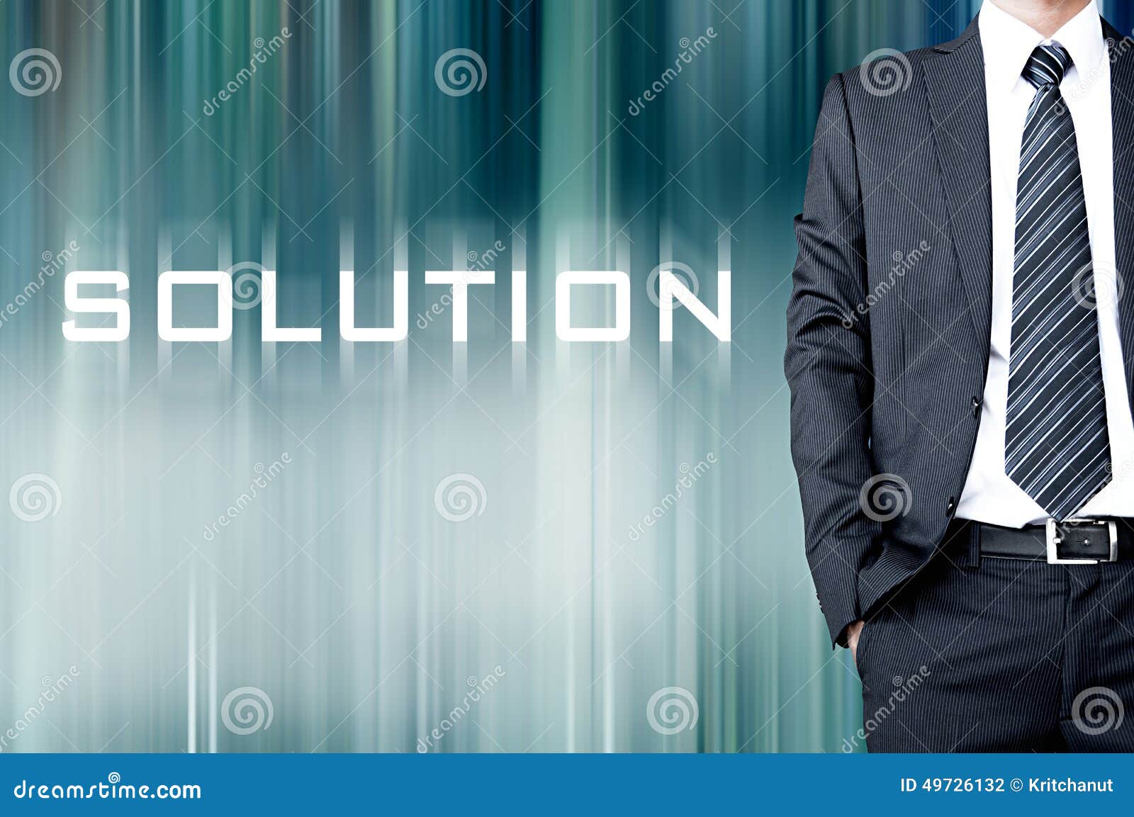 SOLUTION Word on Blur Abstract Background with Businessman Stock Photo ...