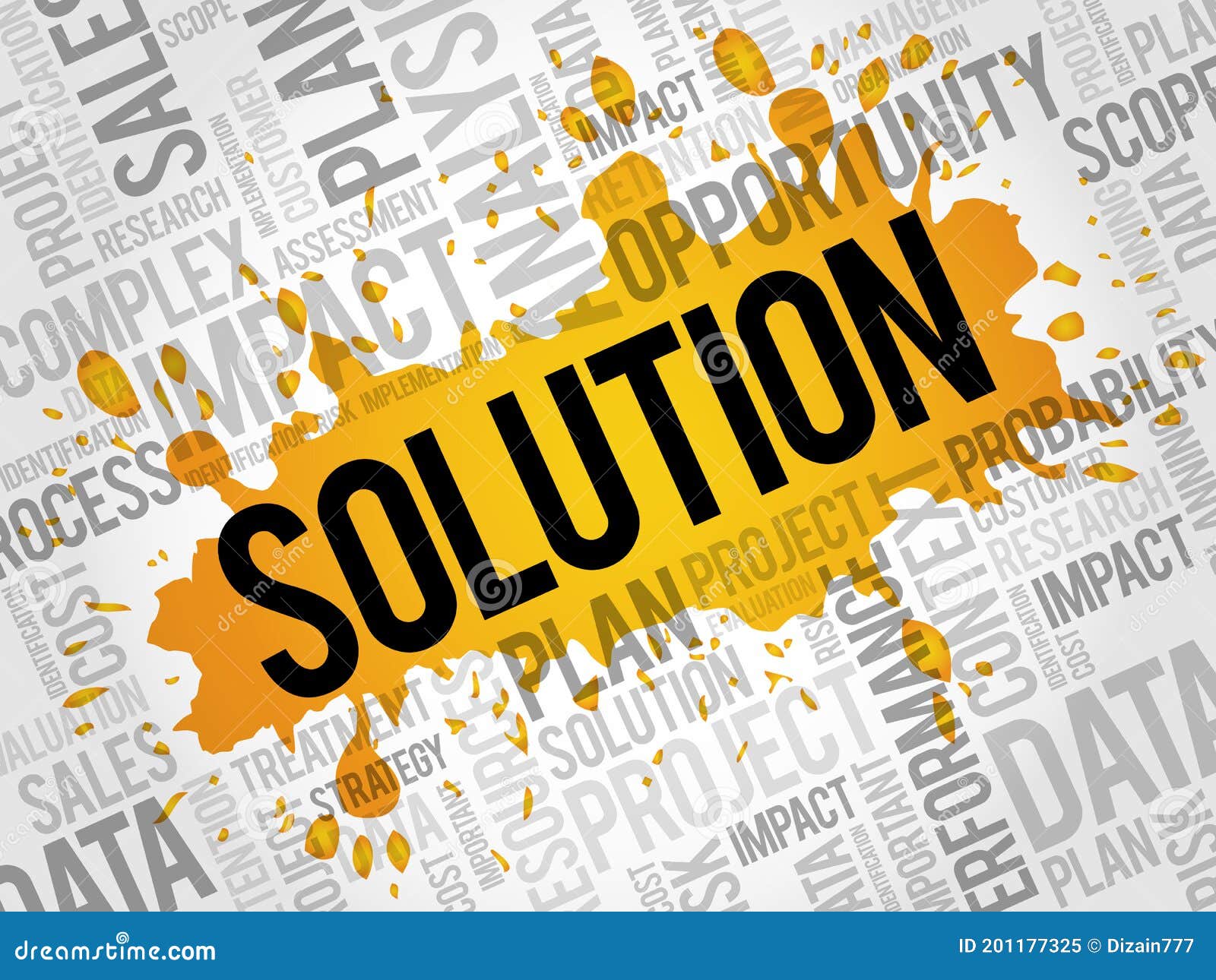 SOLUTION Word Cloud Collage Stock Illustration - Illustration of social ...