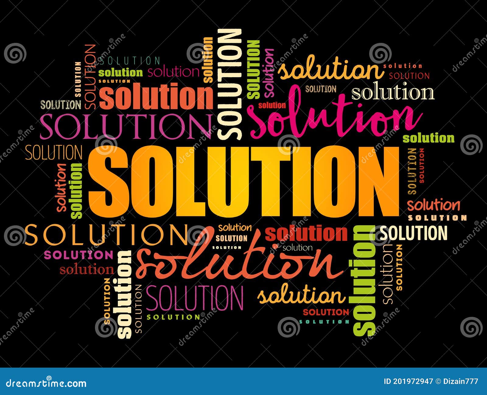 SOLUTION Word Cloud Collage, Business Concept Stock Illustration ...