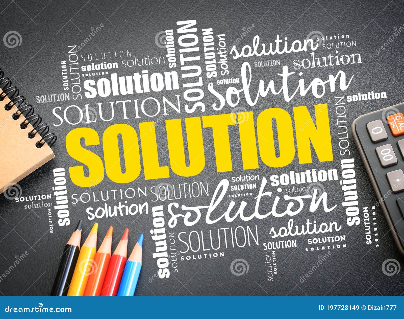 SOLUTION Word Cloud Collage Stock Image - Image of innovate, product ...