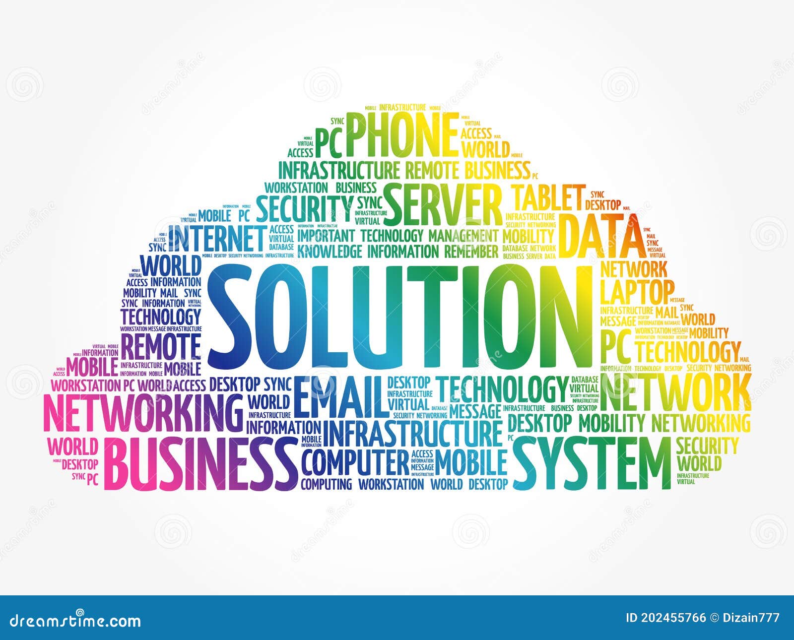 Solution Word Cloud Collage, Technology Business Concept Stock ...