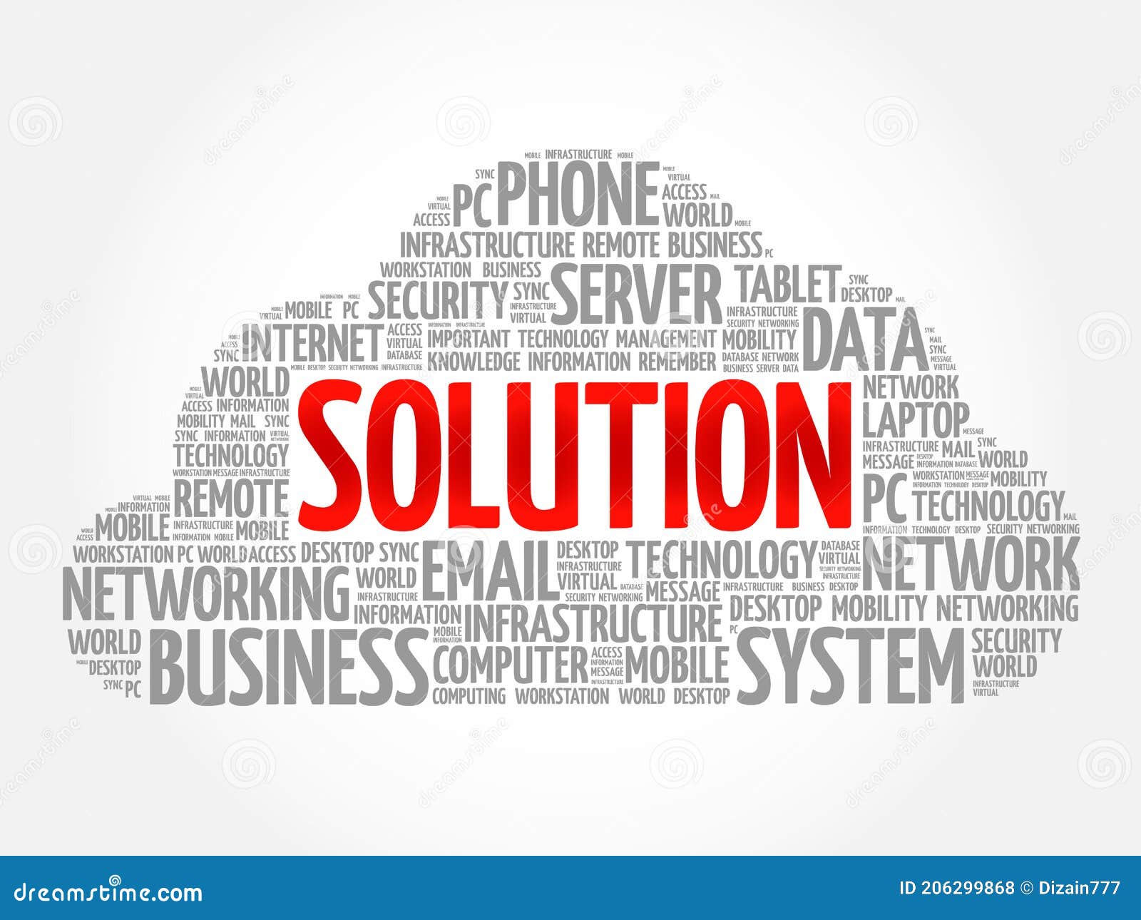 Solution word cloud stock illustration. Illustration of corporate - 206299868
