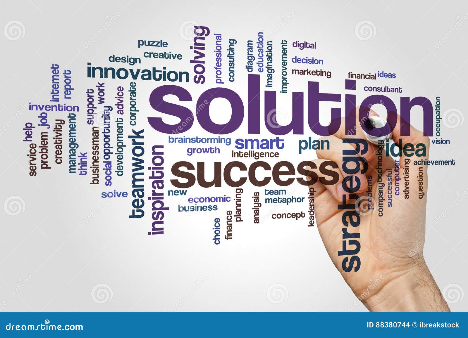 Solution word cloud stock photo. Image of consulting - 88380744