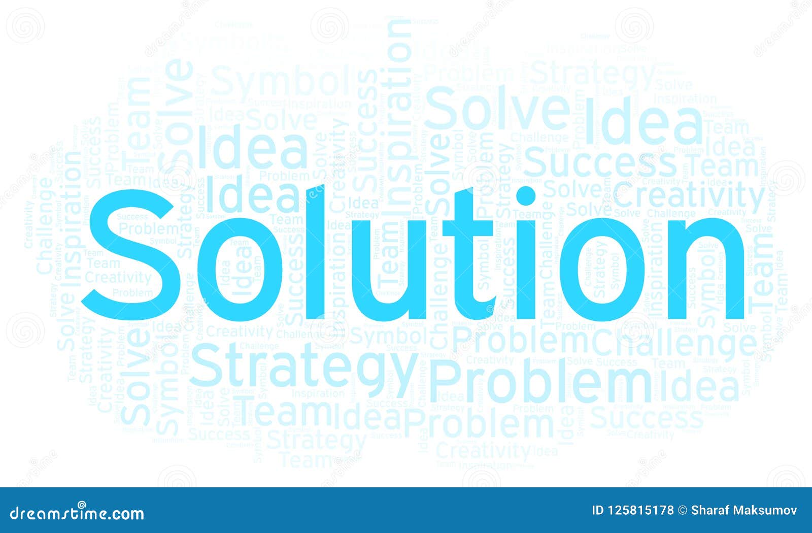 Solution word cloud. stock illustration. Illustration of rendering - 125815178