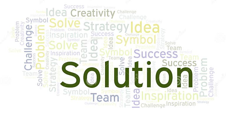 Solution word cloud. stock illustration. Illustration of poster - 126627754