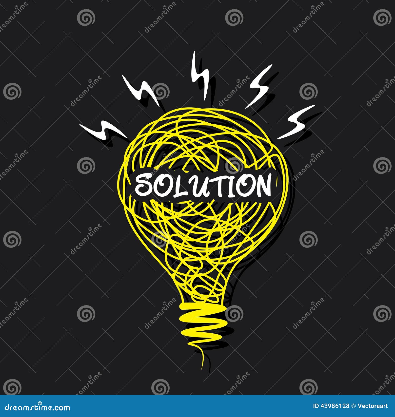 Solution Word Design Bulb Concept Stock Vector - Illustration of design ...