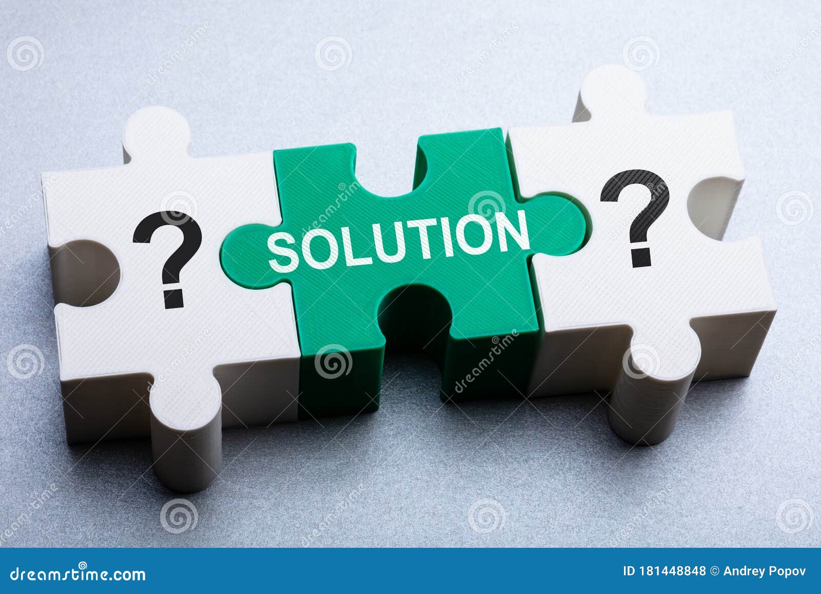 Solution Word Made with Puzzle Stock Photo - Image of link, background ...
