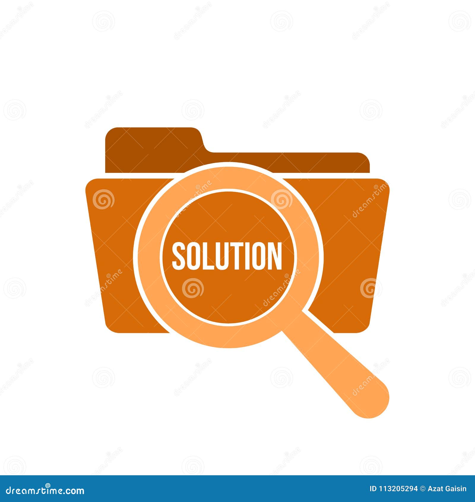Solution Word Magnifying Glass Stock Vector - Illustration of icon ...