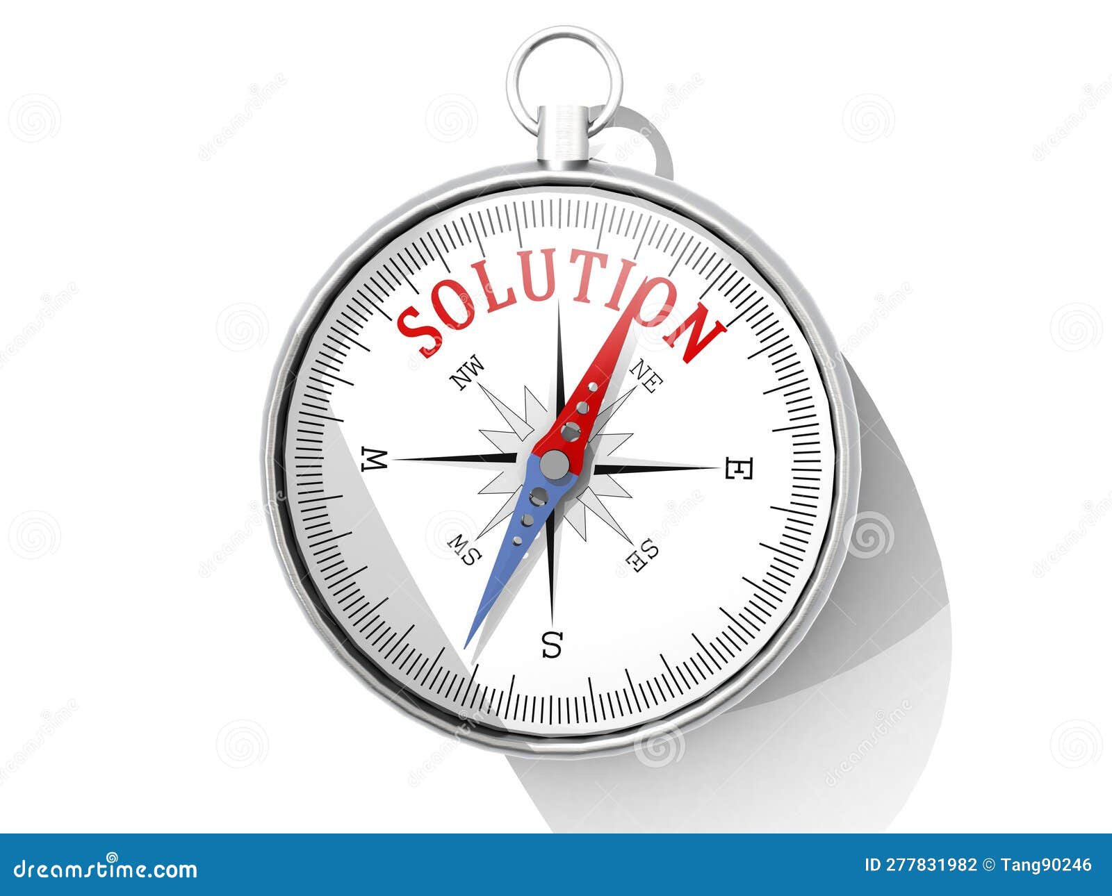 Solution Word Printed on Compass Isolated Stock Illustration - Illustration of consultant ...