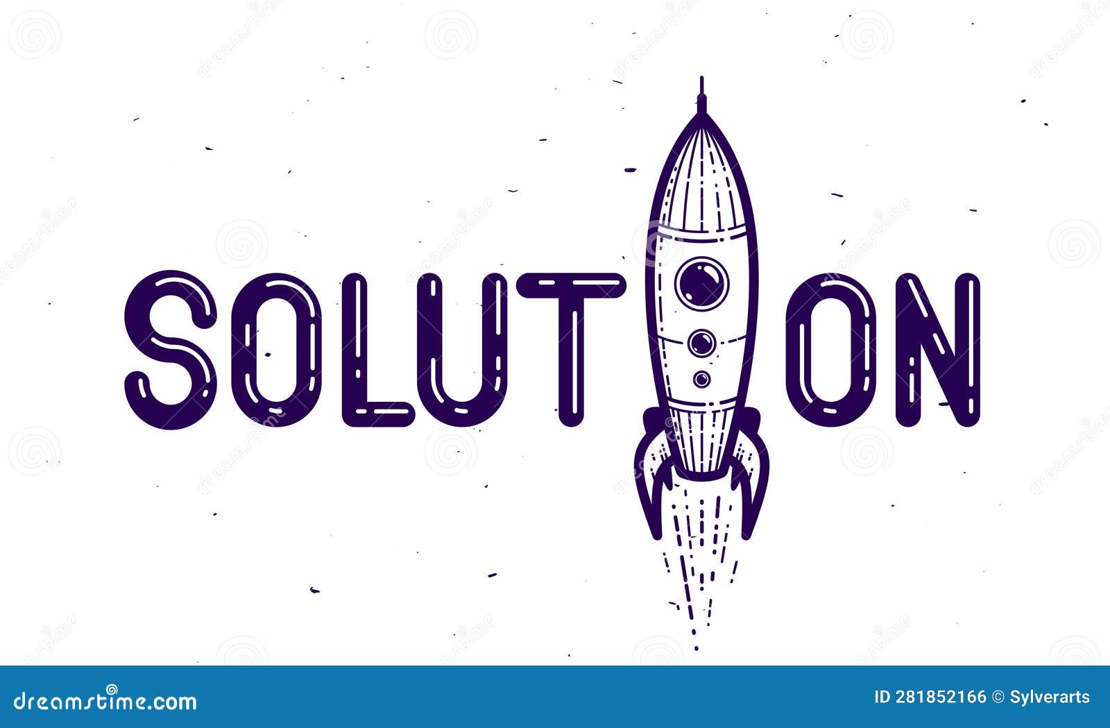 Solution Word with Rocket instead of Letter I, Science and Business ...