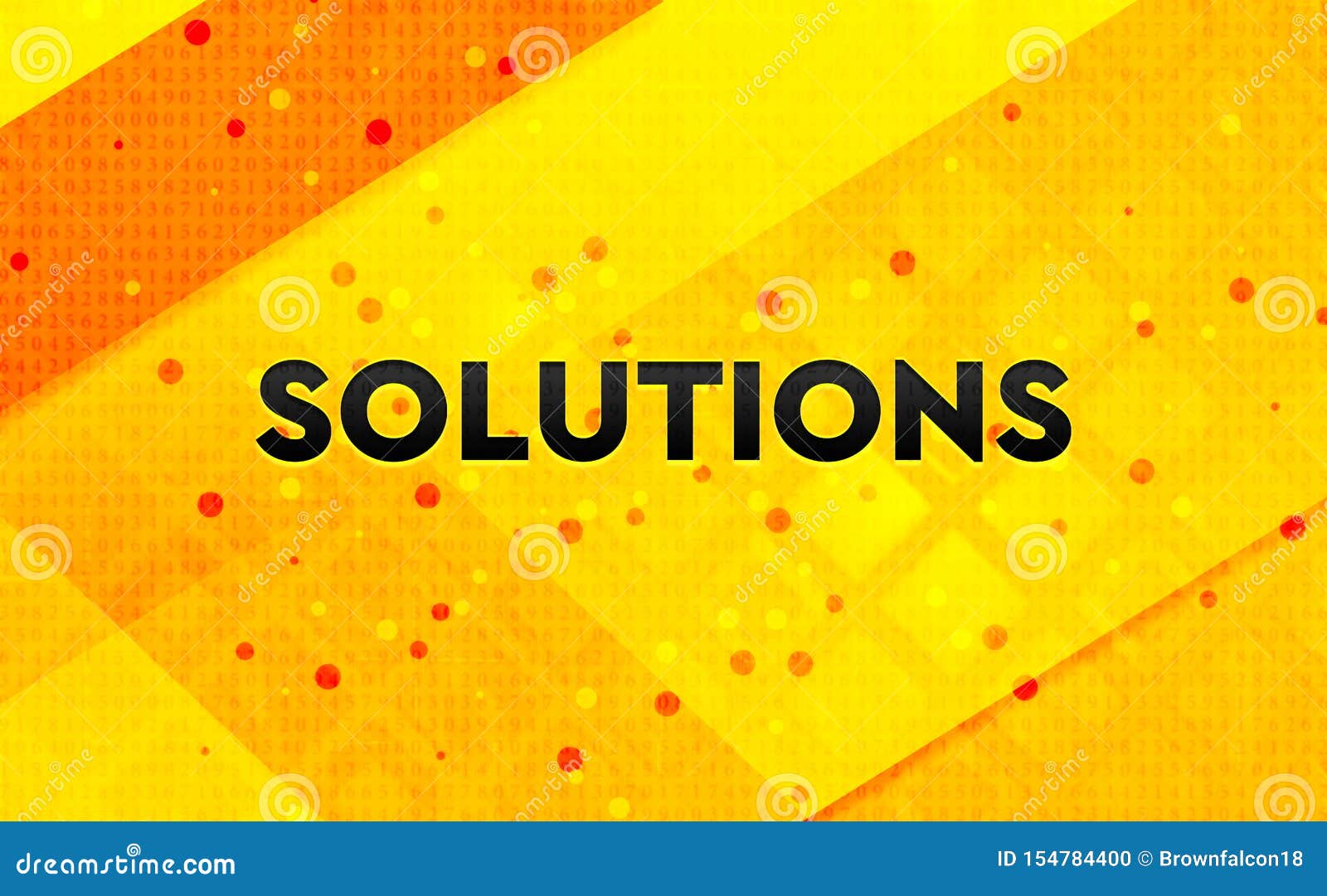 Solutions Abstract Digital Banner Yellow Background Stock Illustration ...