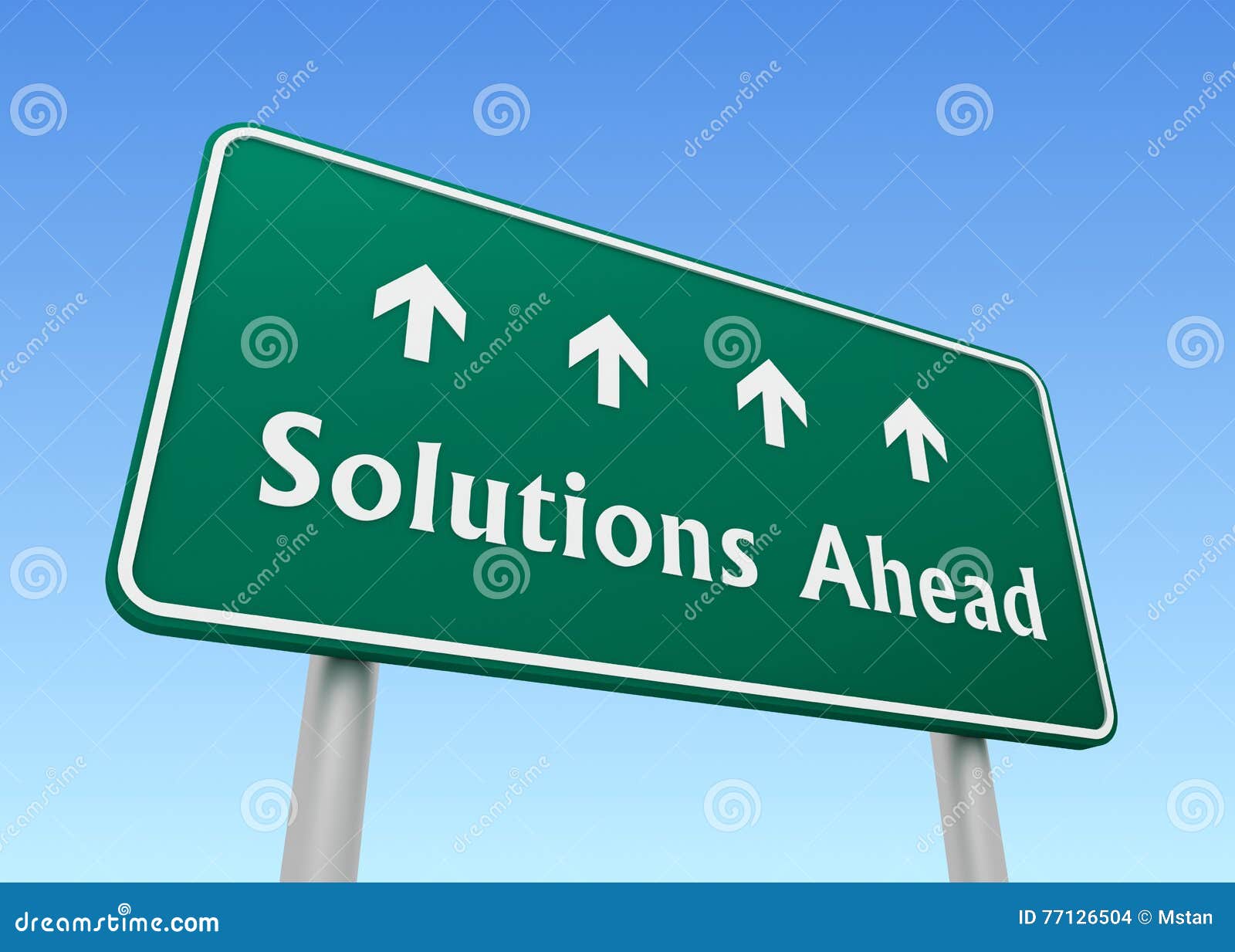 Solutions Ahead Road Sign Concept 3d Illustration Stock Illustration ...