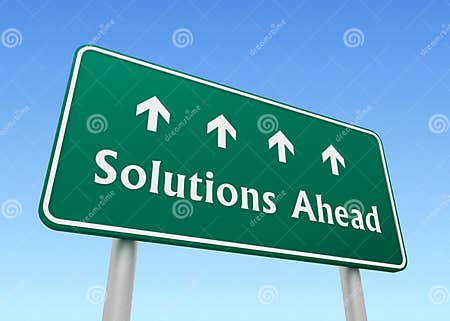 Solutions Ahead Road Sign Concept 3d Illustration Stock Illustration ...