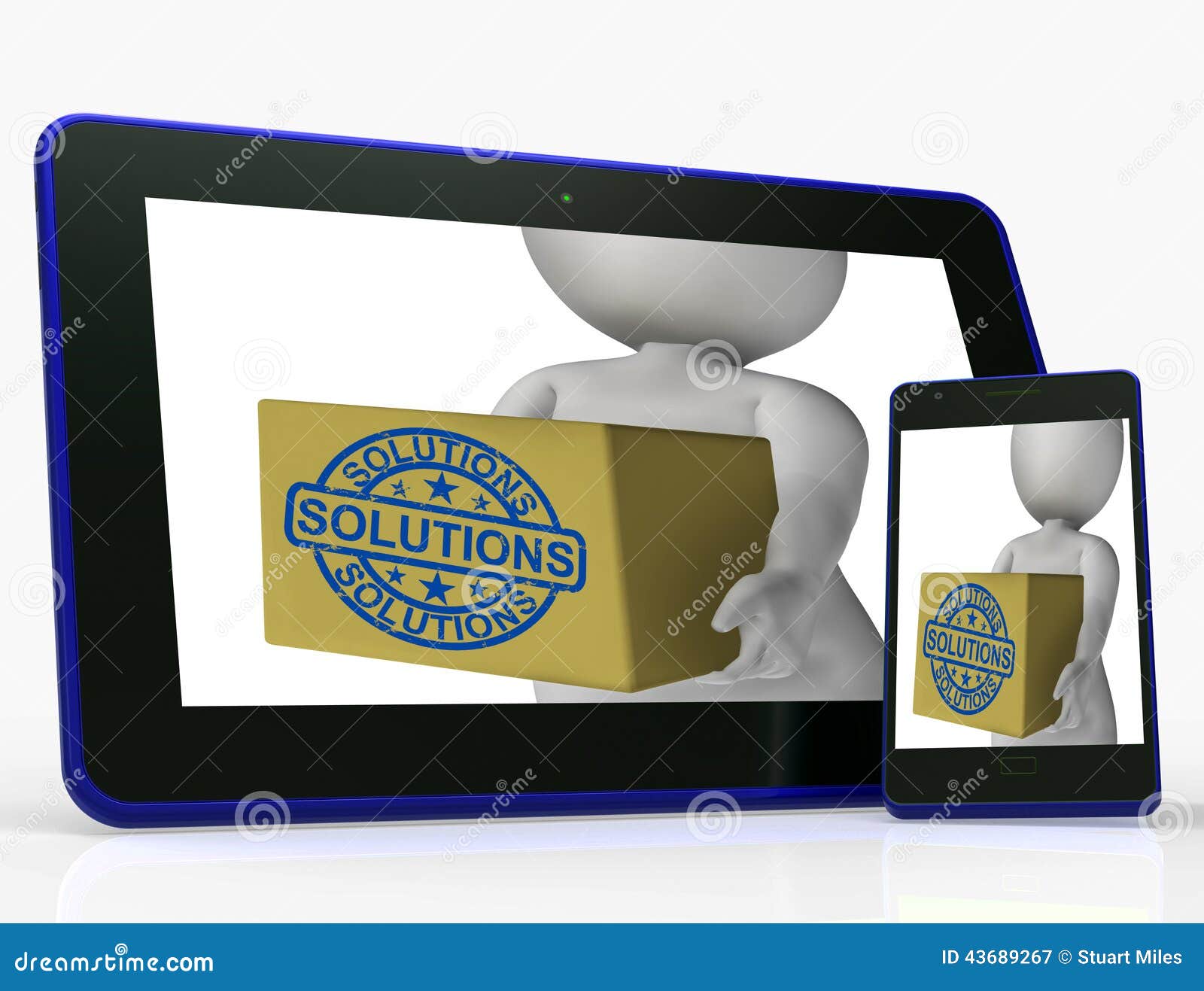 Solutions Box Means Solving Problems and Improvement Stock Illustration ...