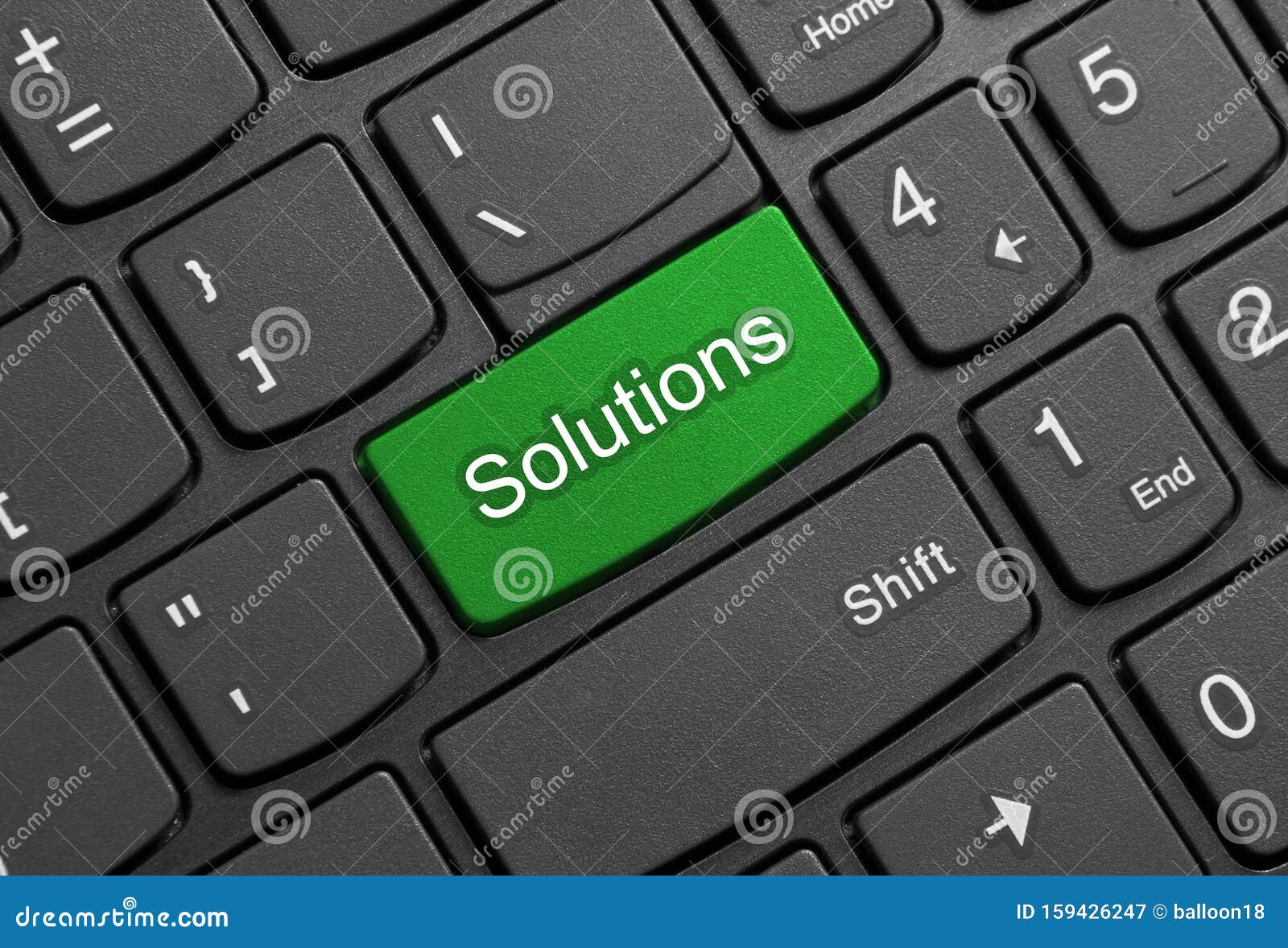 Solutions Button on Keyboard Stock Image - Image of friendly, button ...