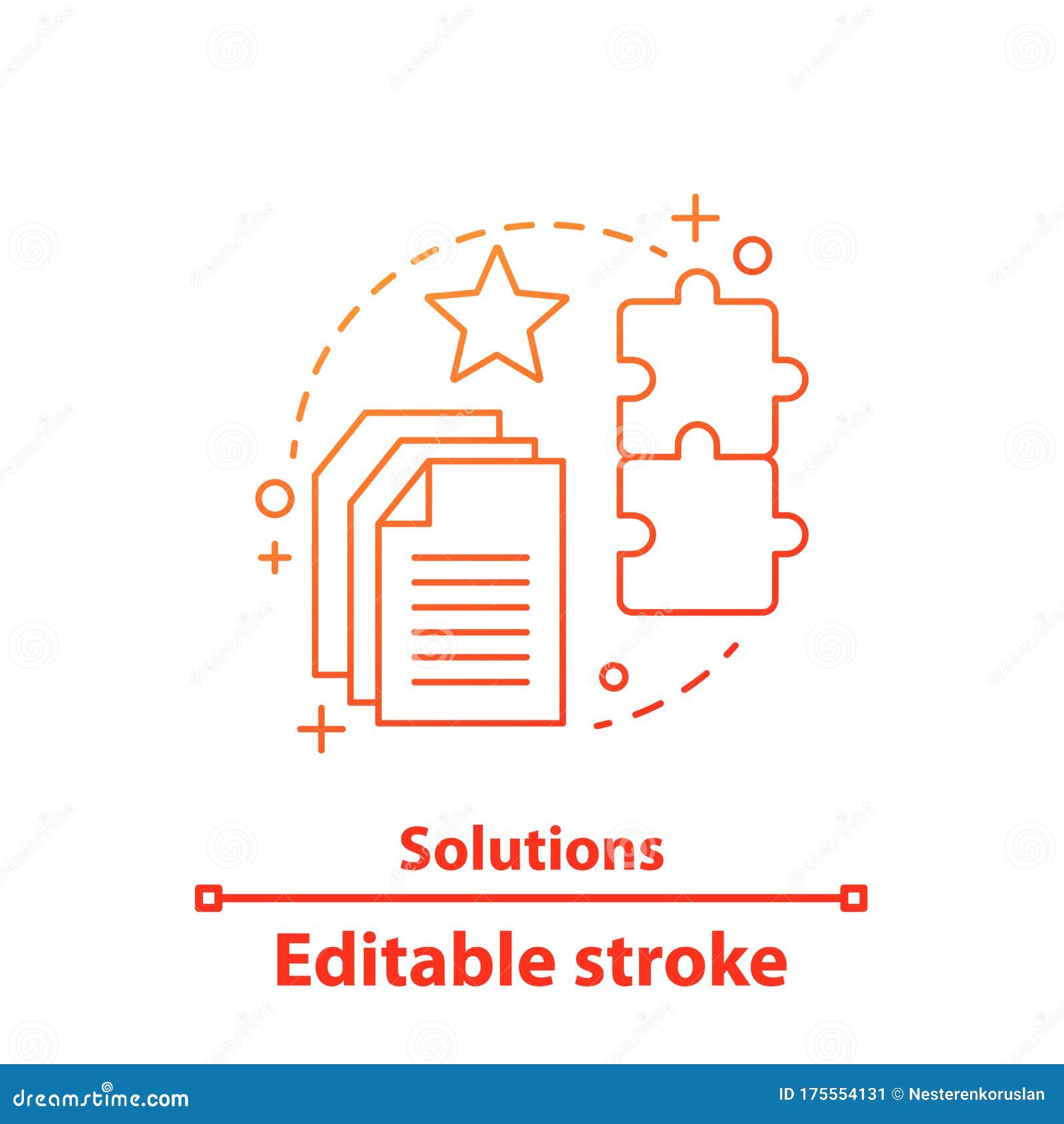 Solutions concept icon stock vector. Illustration of drawing - 175554131