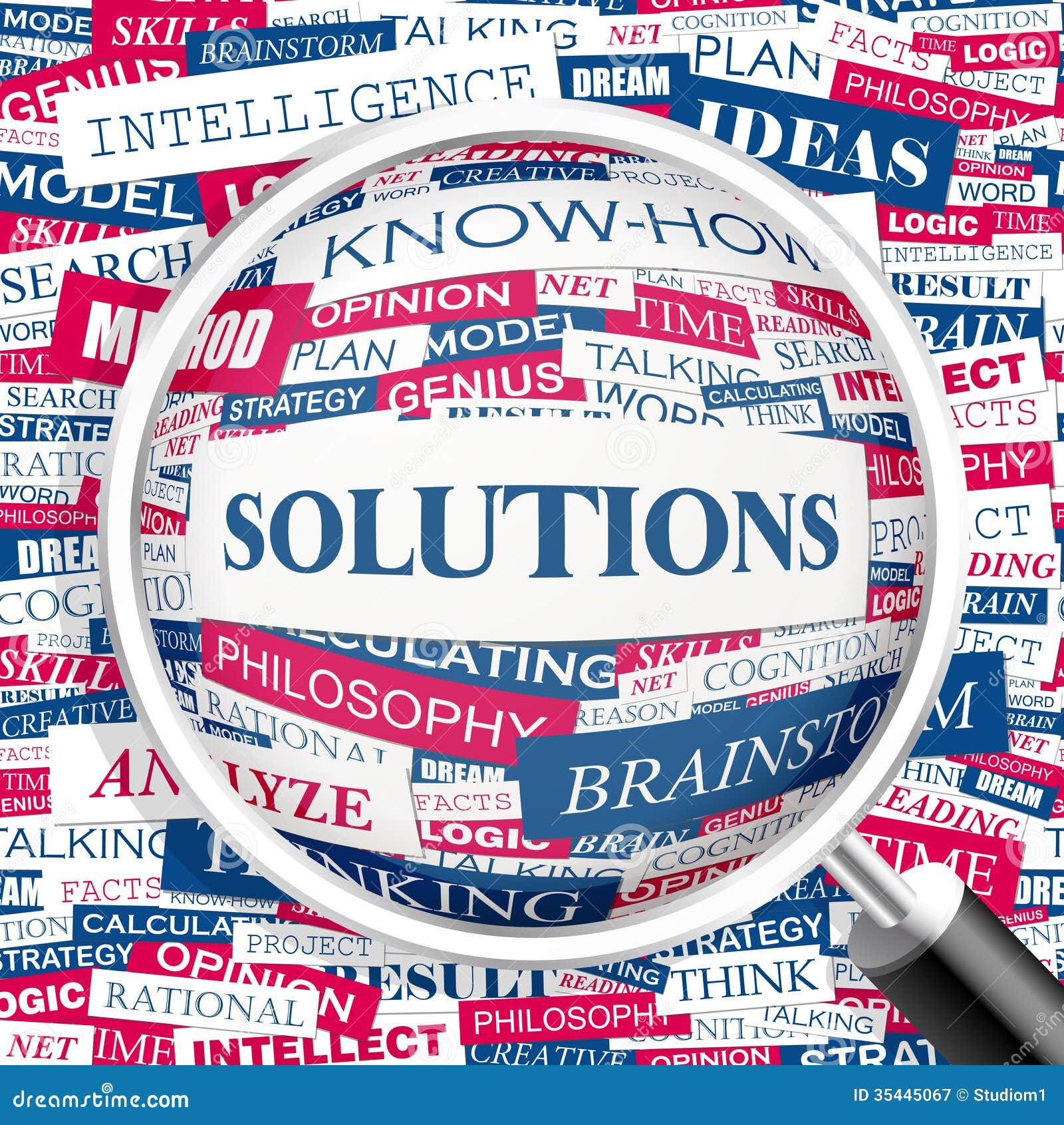 SOLUTIONS stock vector. Illustration of promote, graphic - 35445067