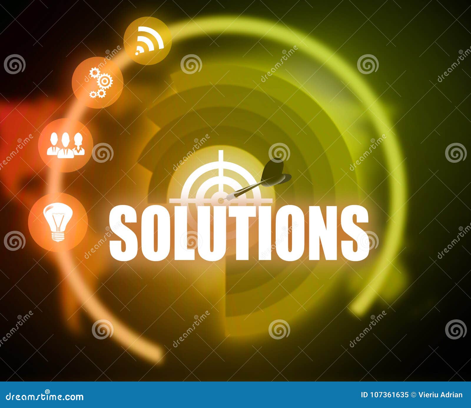 Solutions, Plan, Timing Vertical Cards With Strong Metaphors. Vector ...