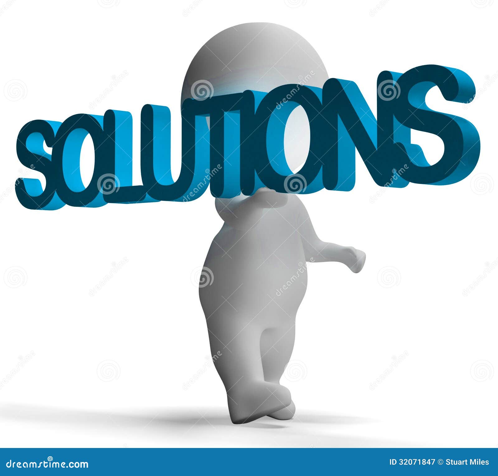 Solutions and 3d Character Shows Answers and Fixing Stock Illustration ...