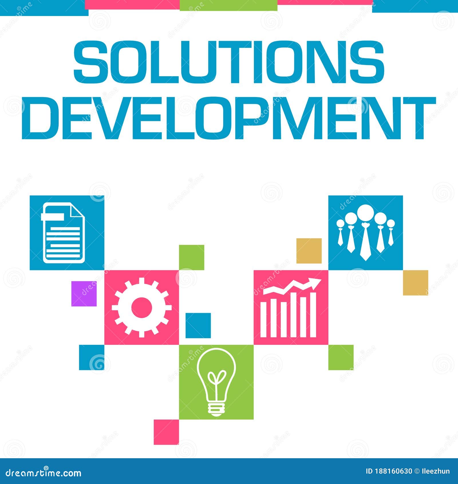 Solutions Development Colorful Squares Symbols Stock Illustration ...