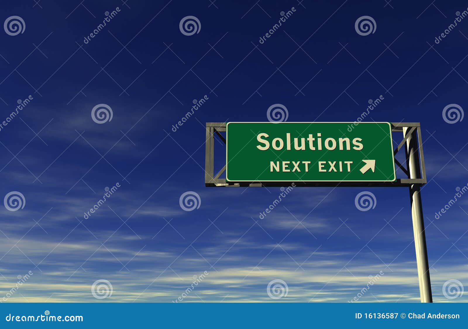 Solutions Freeway Exit Sign Stock Illustration - Illustration of ...