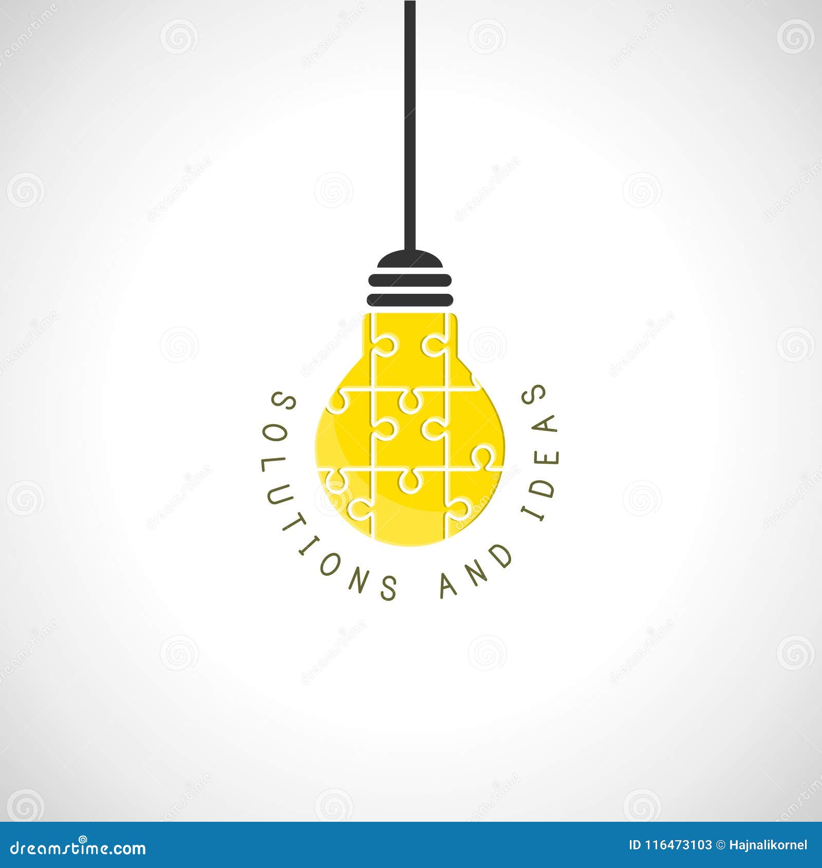 Solutions and Ideas Concept with Light Bulb Stock Vector - Illustration ...