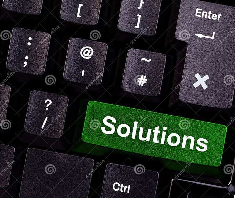 Solutions on keyboard stock photo. Image of green, decision - 17874314