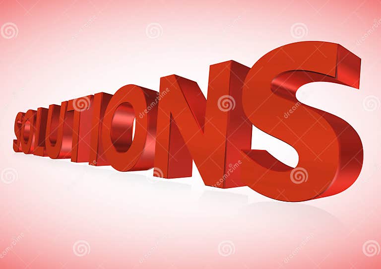 Solutions Lettering - 3D Illustration Stock Illustration - Illustration ...