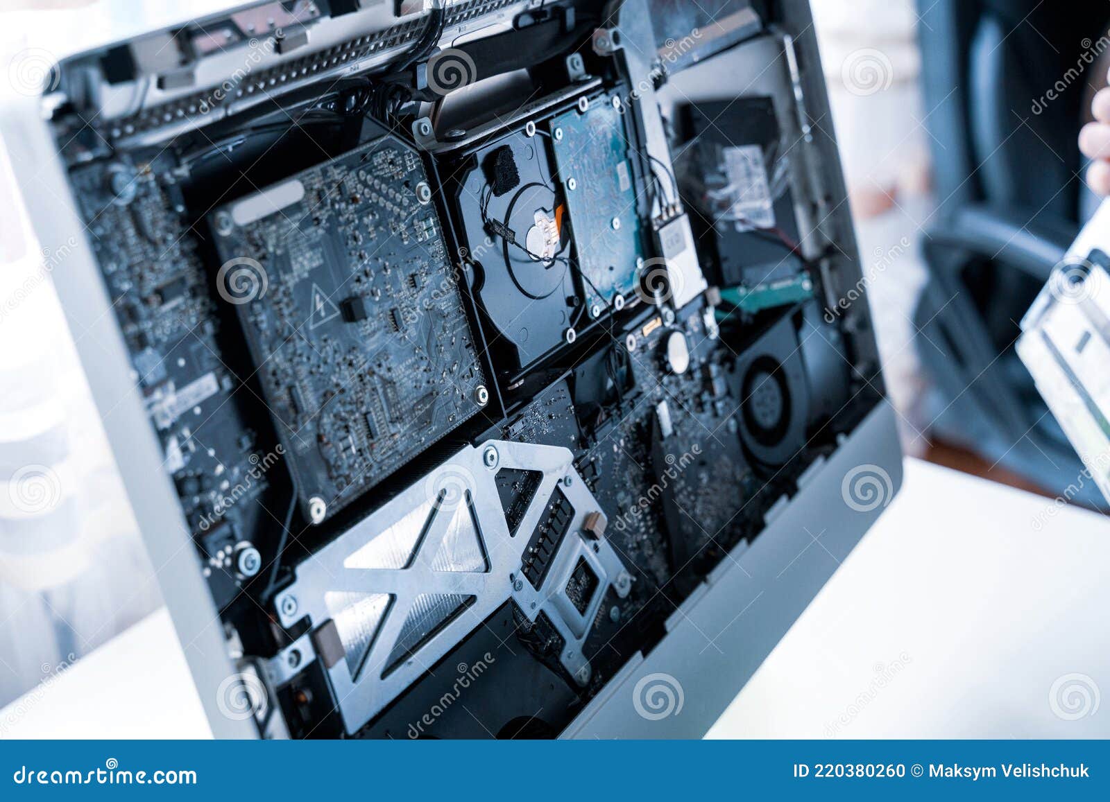 Solutions Services Electronic Hardware. Engineer Technician Man Upgrade ...