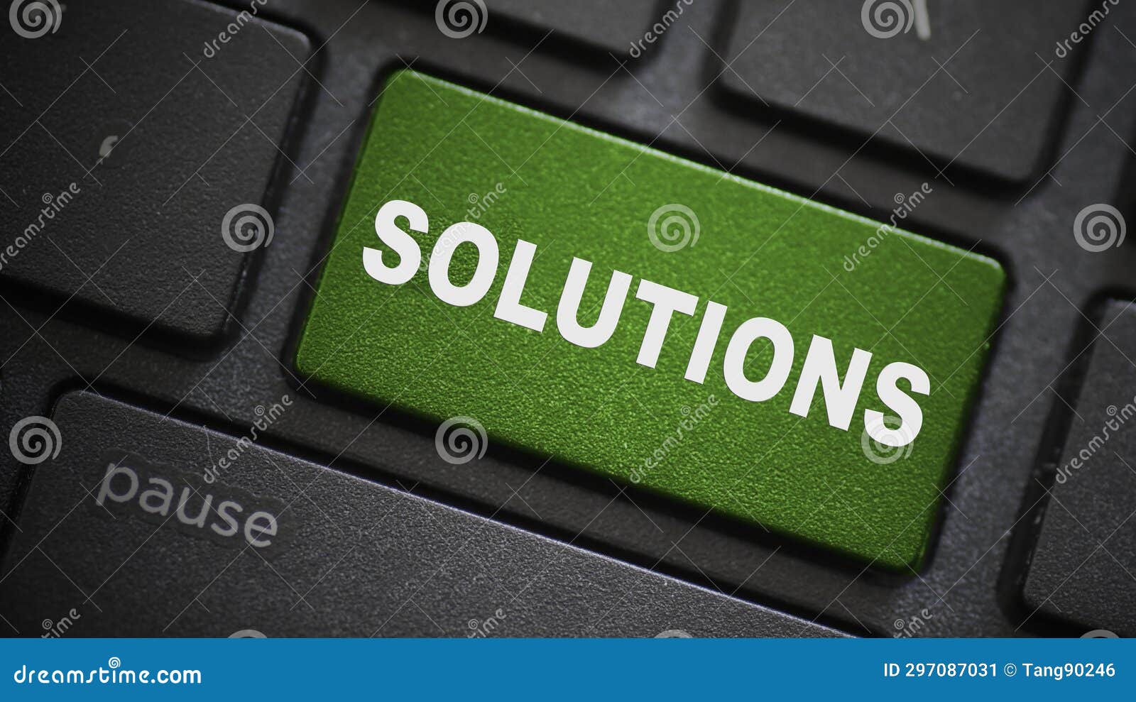 Solutions Text Button on Keyboard Stock Image - Image of system, concept: 297087031