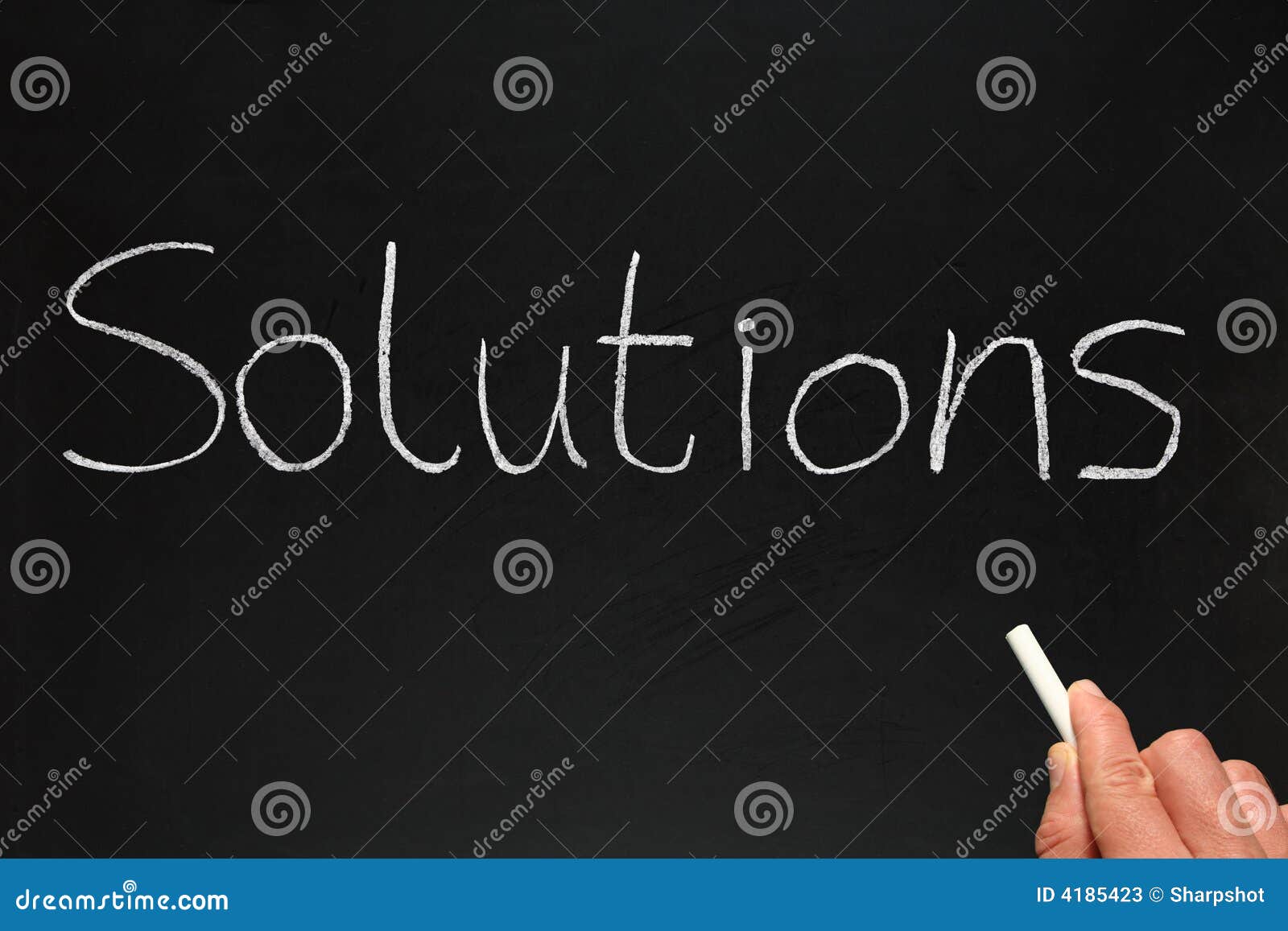 Solutions, Written on a Blackb Stock Image - Image of white, word: 4185423