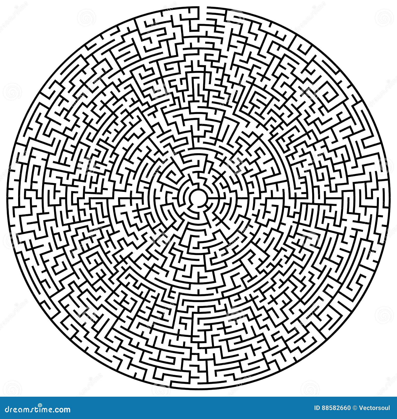 Solvable Circular Maze Element Isolated on White Stock Vector ...