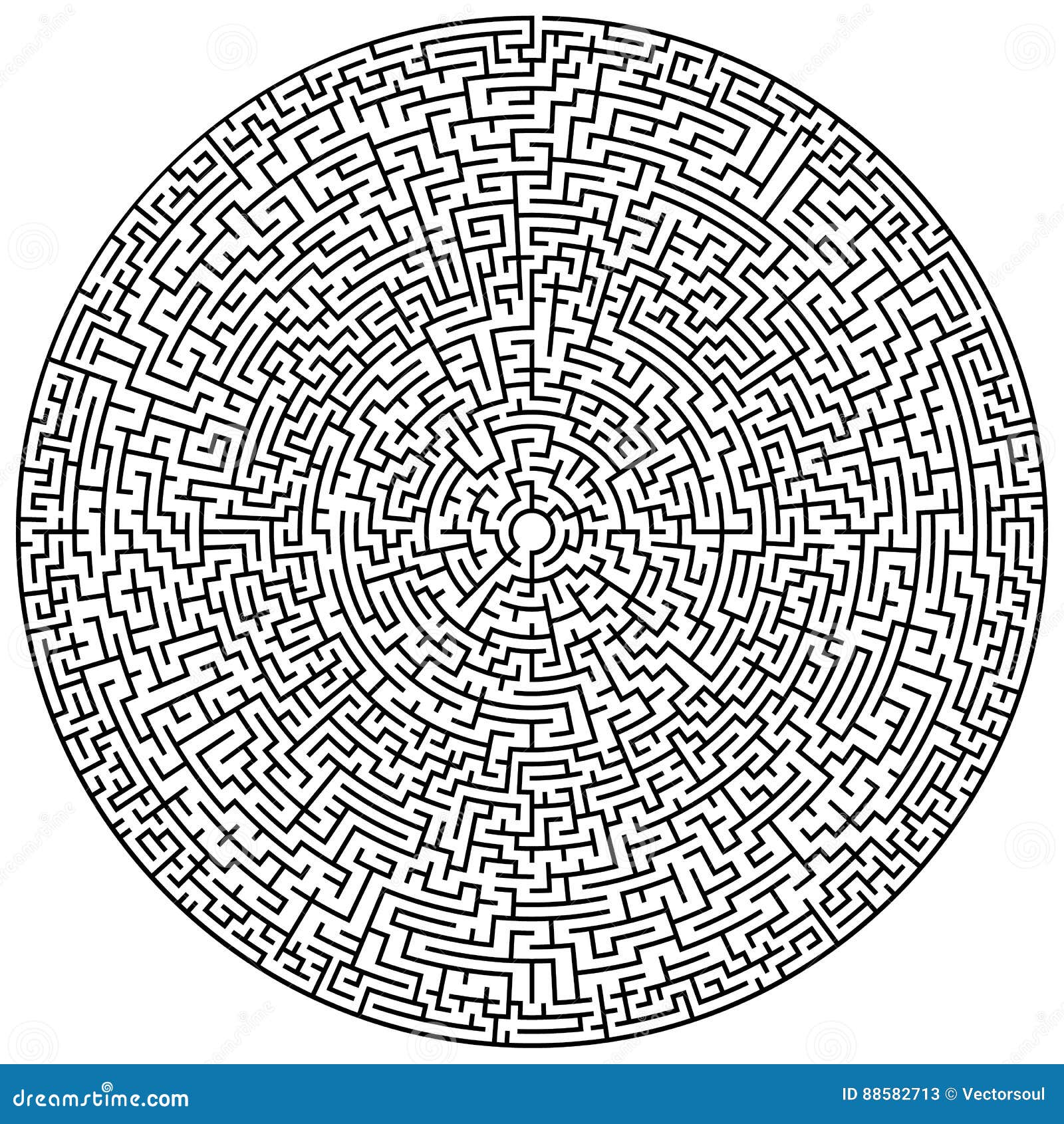 Solvable Circular Maze Element Isolated on White Stock Vector ...