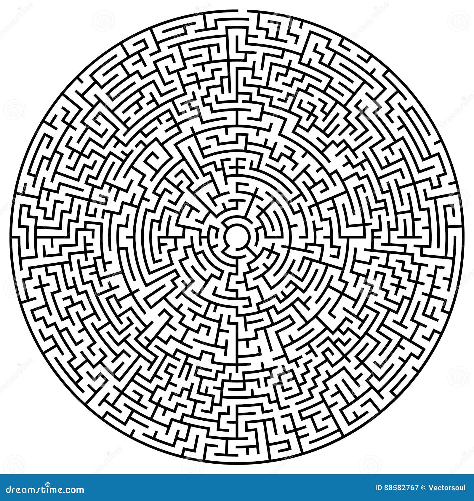 Solvable Circular Maze Element Isolated on White Stock Vector ...