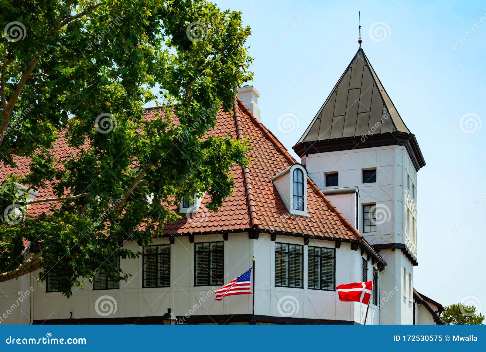 Solvang, California Architectural Study of Building and Roofs Stock ...