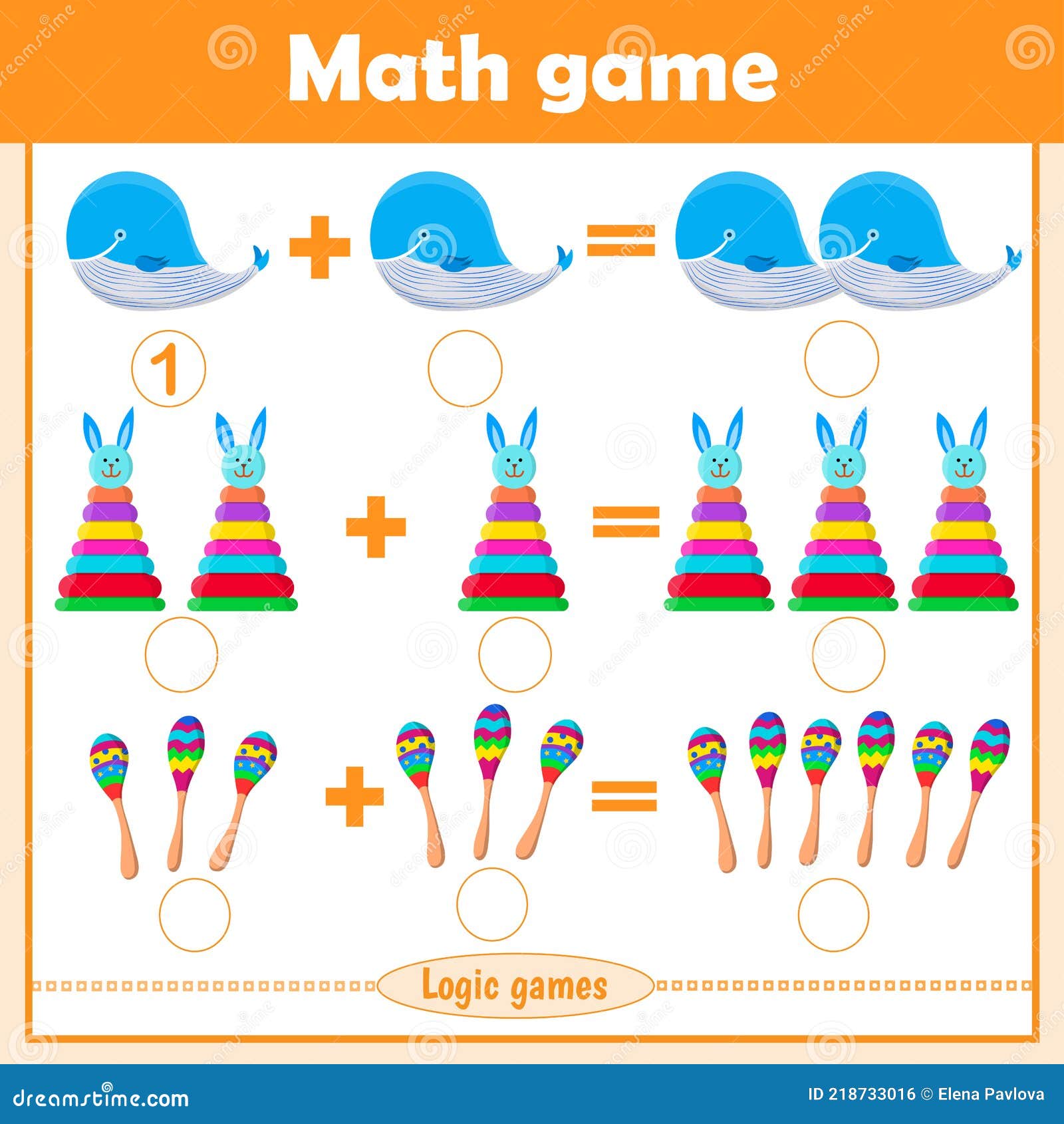 Solve Math Examples For Addition. Educational Game For Kids. Fold Toys ...