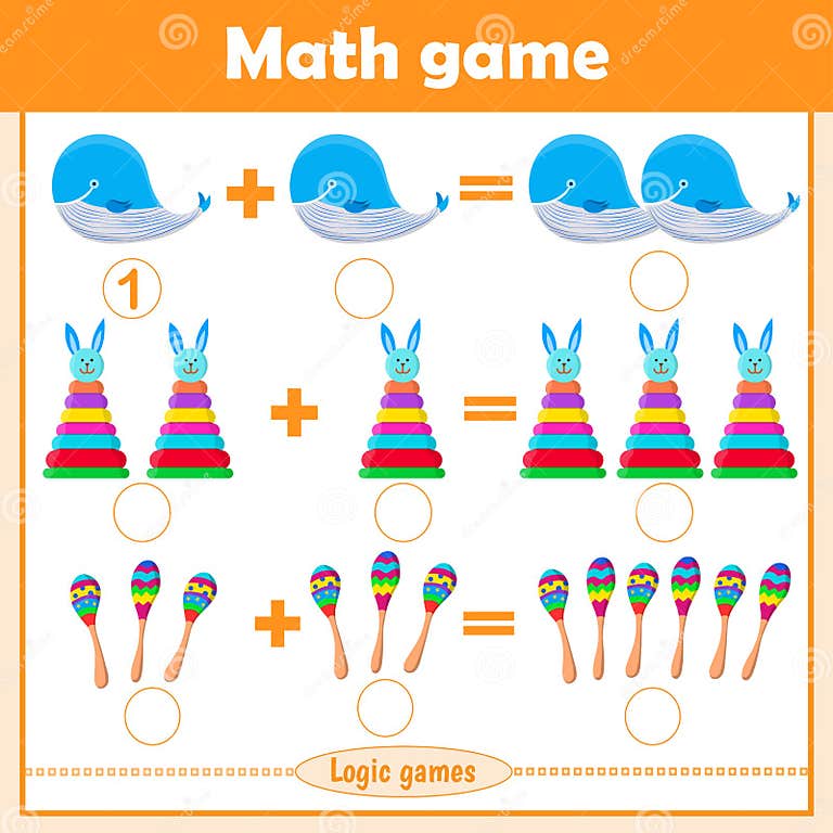 Solve Math Examples for Addition. Educational Game for Kids. Fold Toys ...