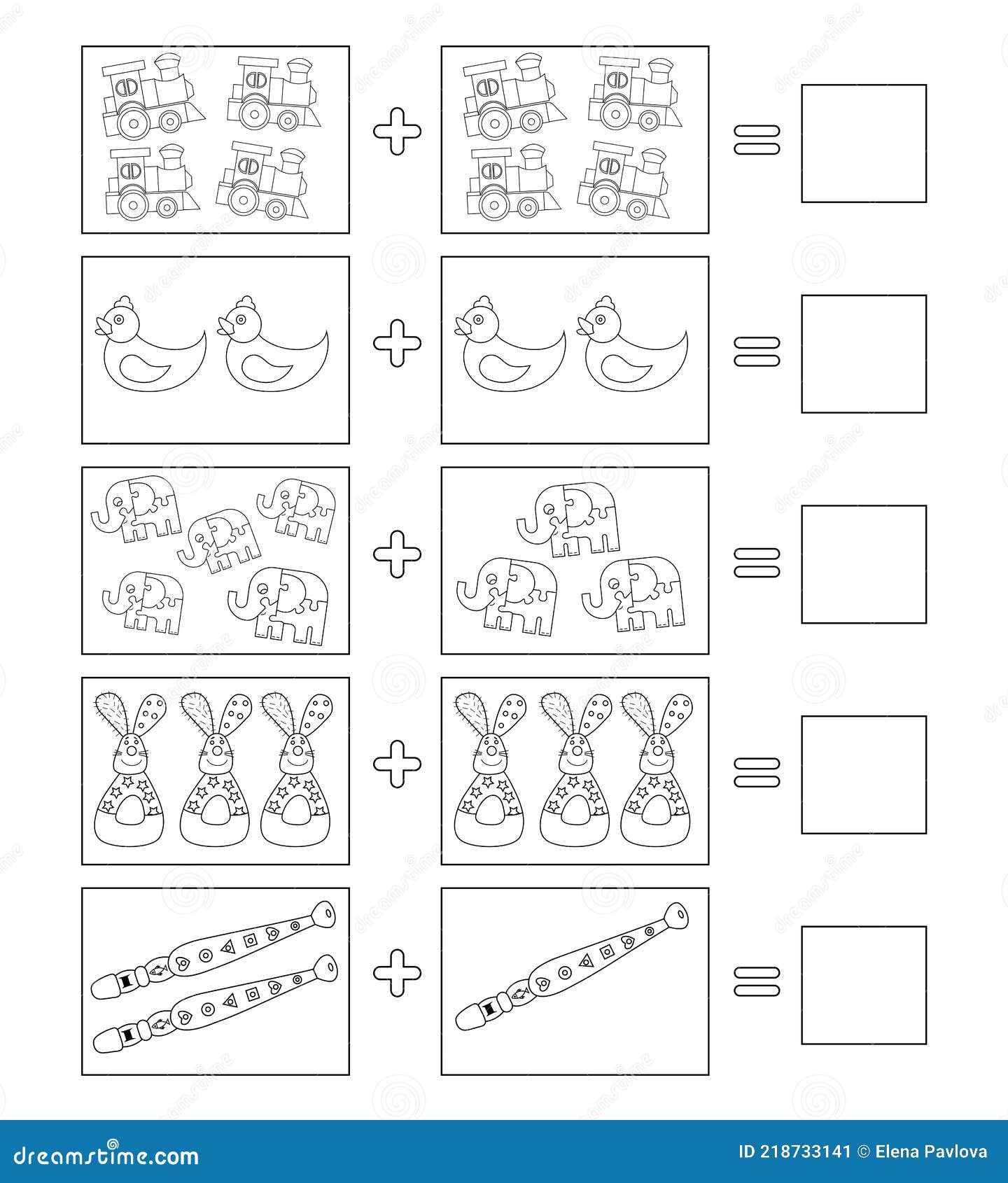 Solve Math Examples For Addition. Fold Toys. Educational Game For Kids ...