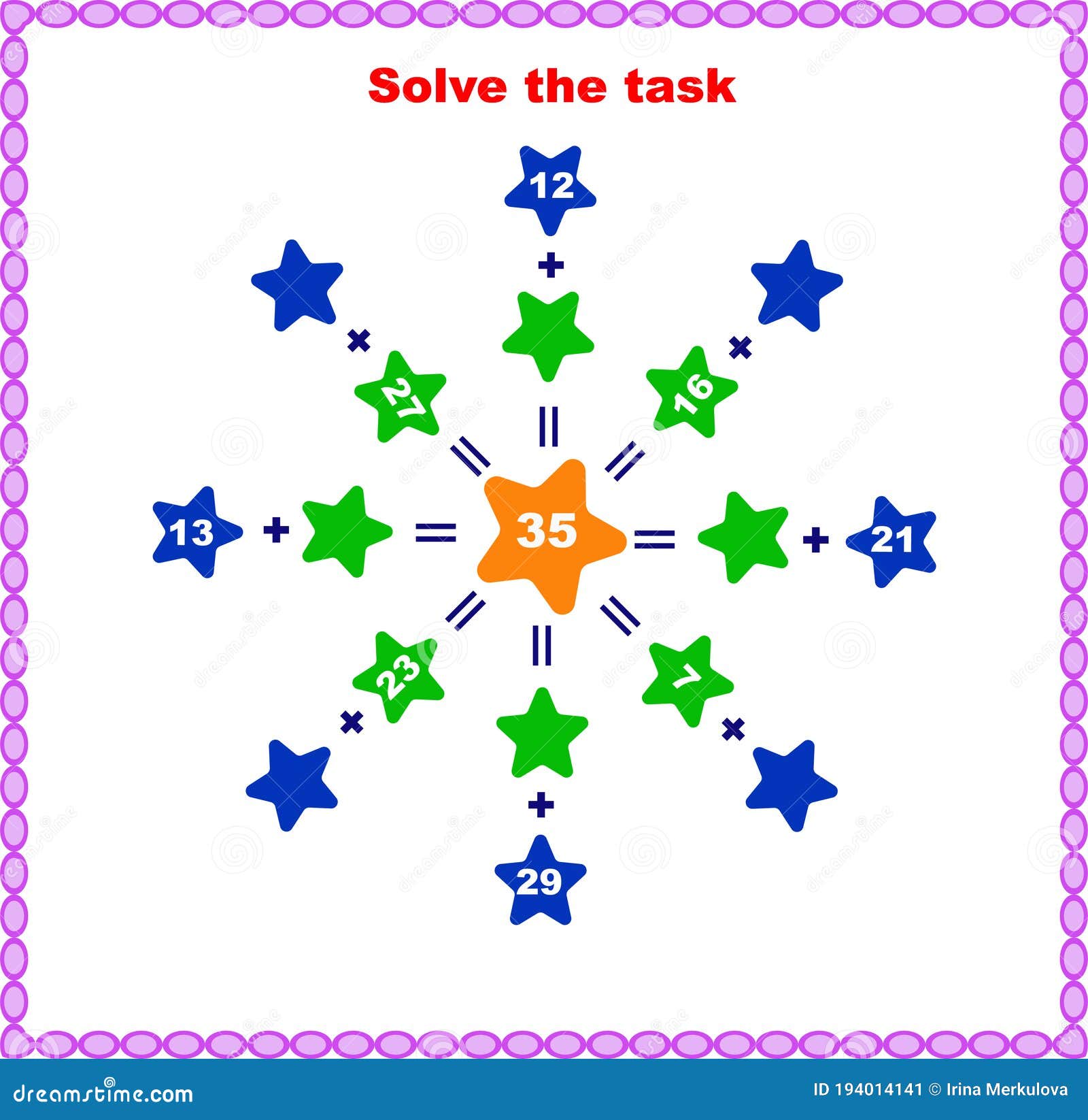 Solve the Math Lesson by Adding and Subtracting. Vector Stock Vector ...