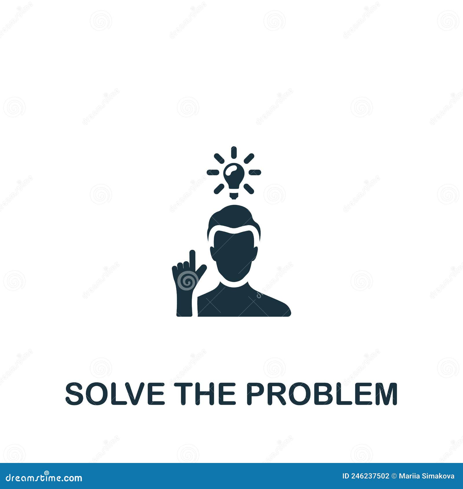 Solve the Problem Icon. Monochrome Simple Brain Process Icon for ...