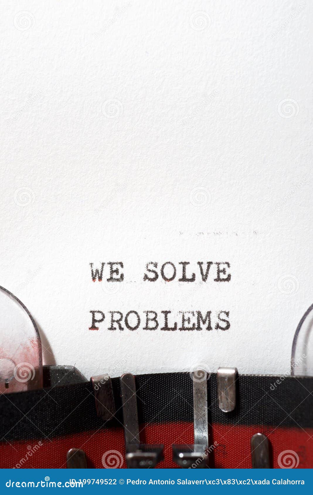 We solve problems phrase stock photo. Image of phrase - 199749522