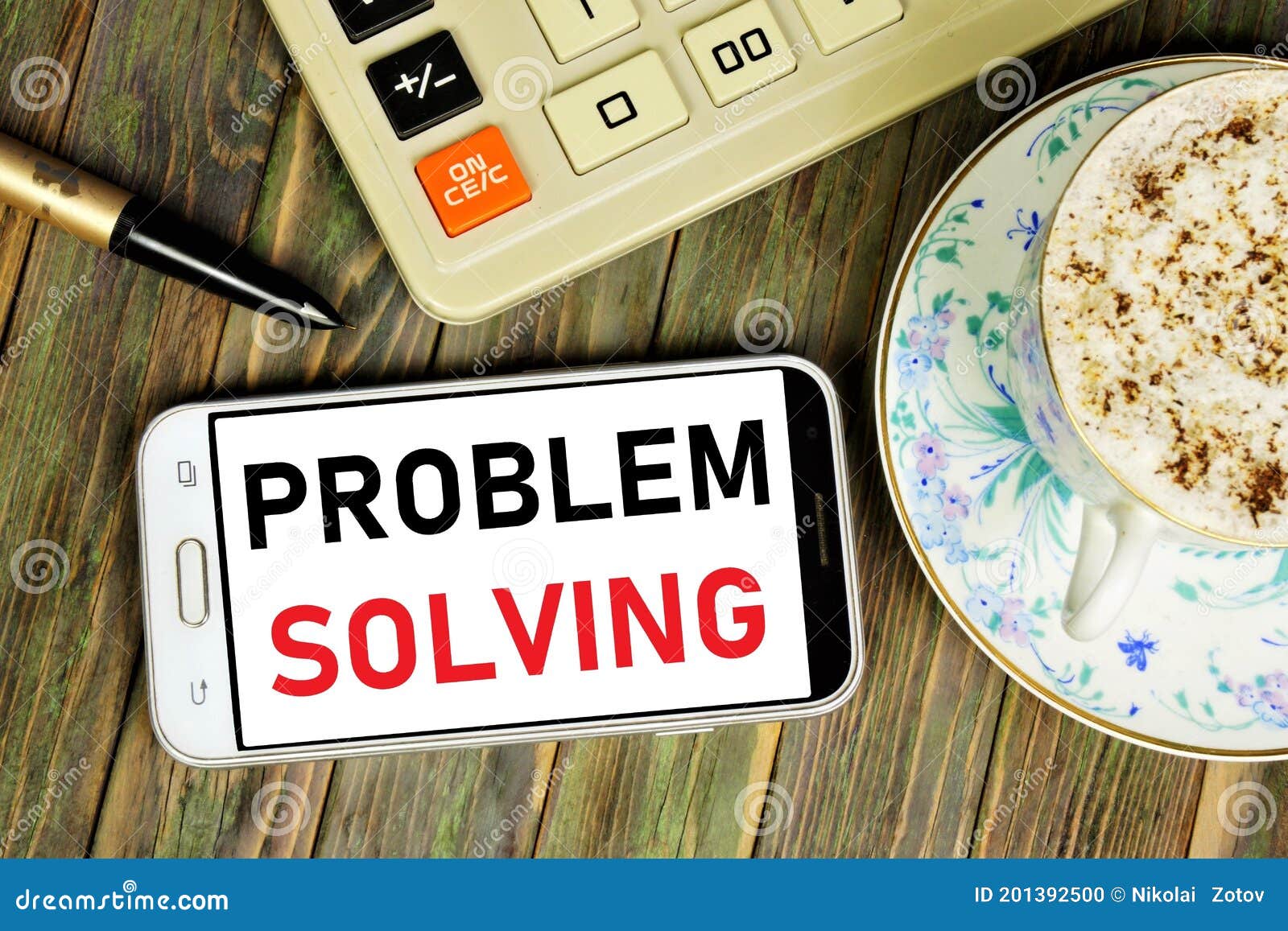 Solve Problems. Text Message on the Smartphone Screen Stock Photo ...