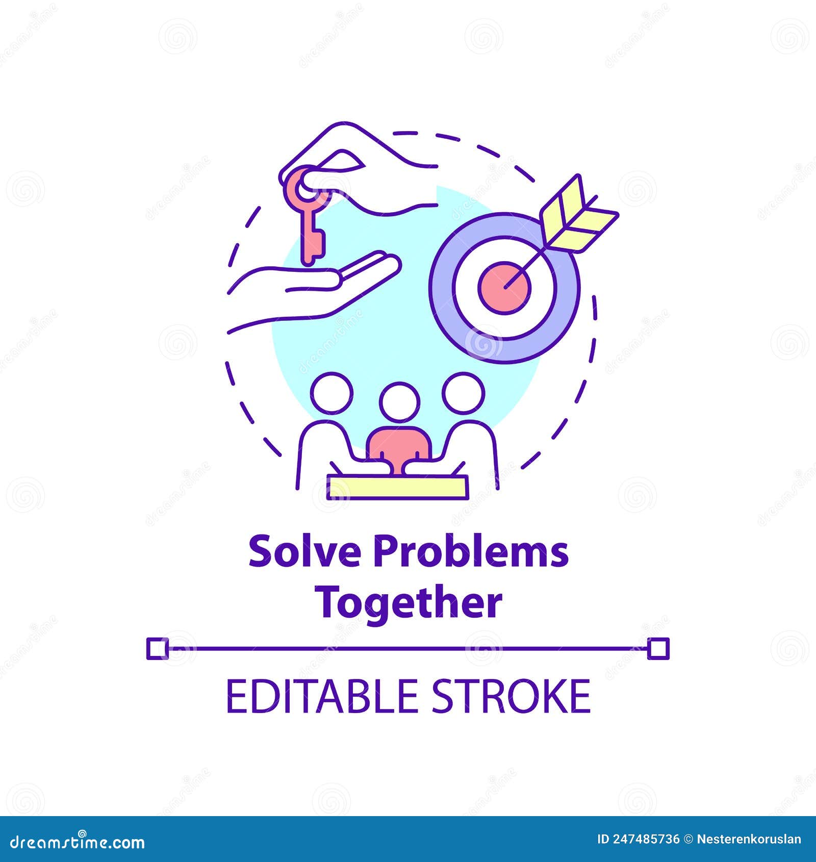 Solve Problems Together Concept Icon Stock Vector - Illustration of ...