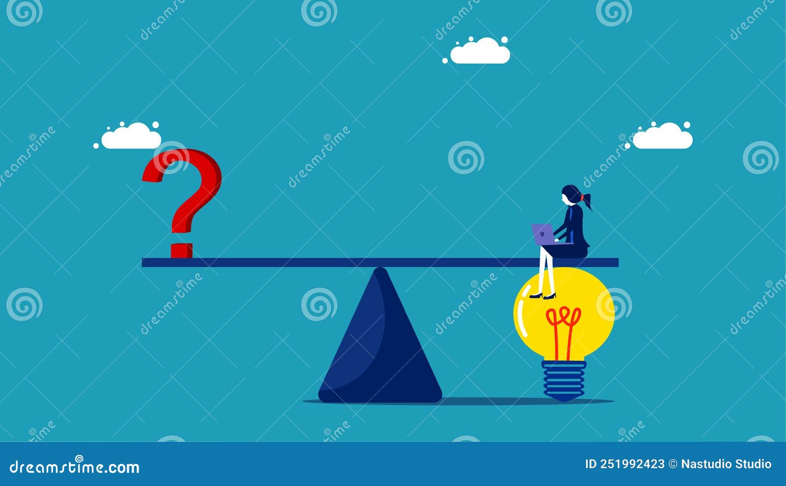 Solve Problems at Work. Businesswomen Use Ideas To Solve Problems Stock ...