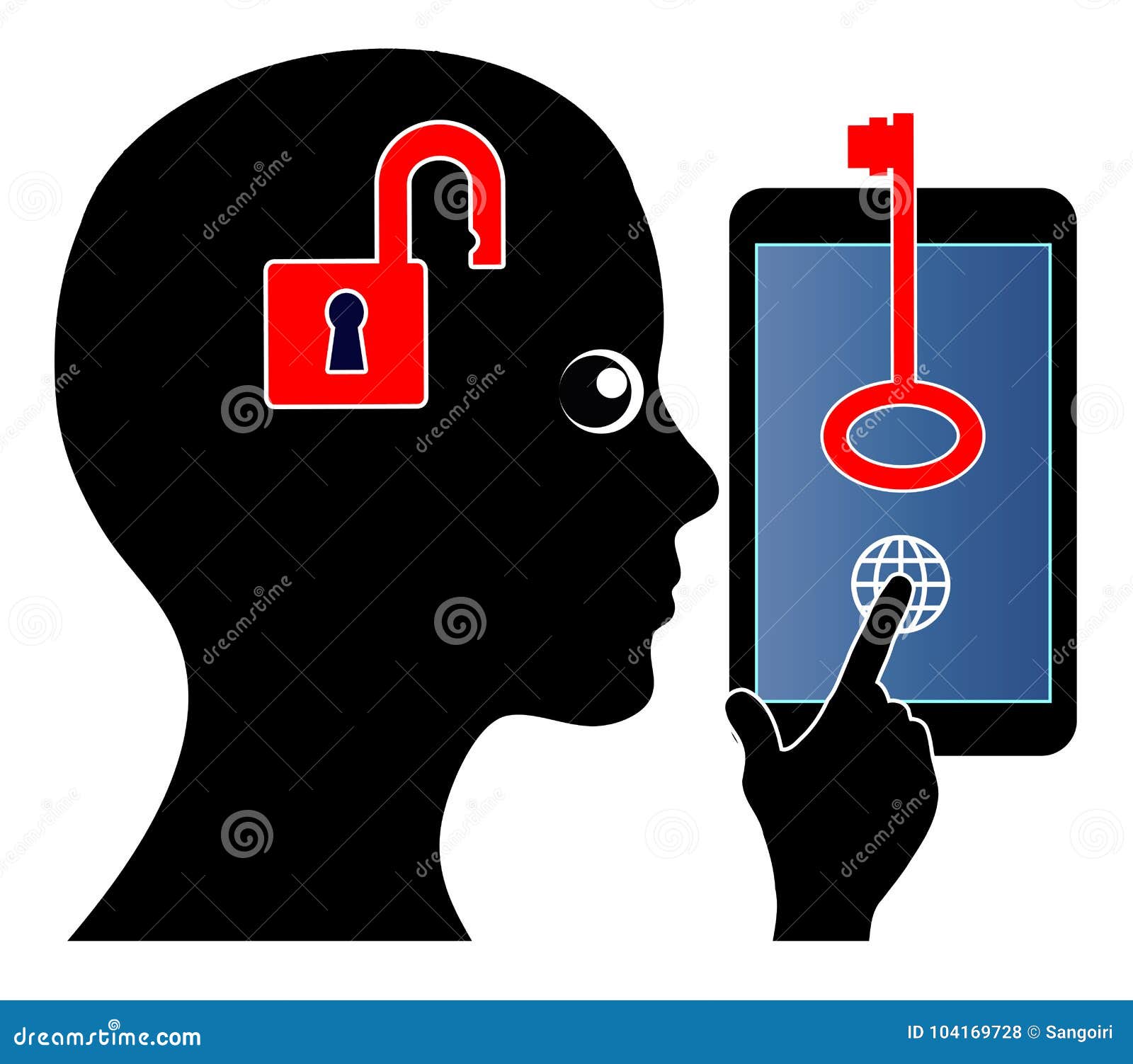 Solve Problems with Your Smartphone Stock Illustration - Illustration ...