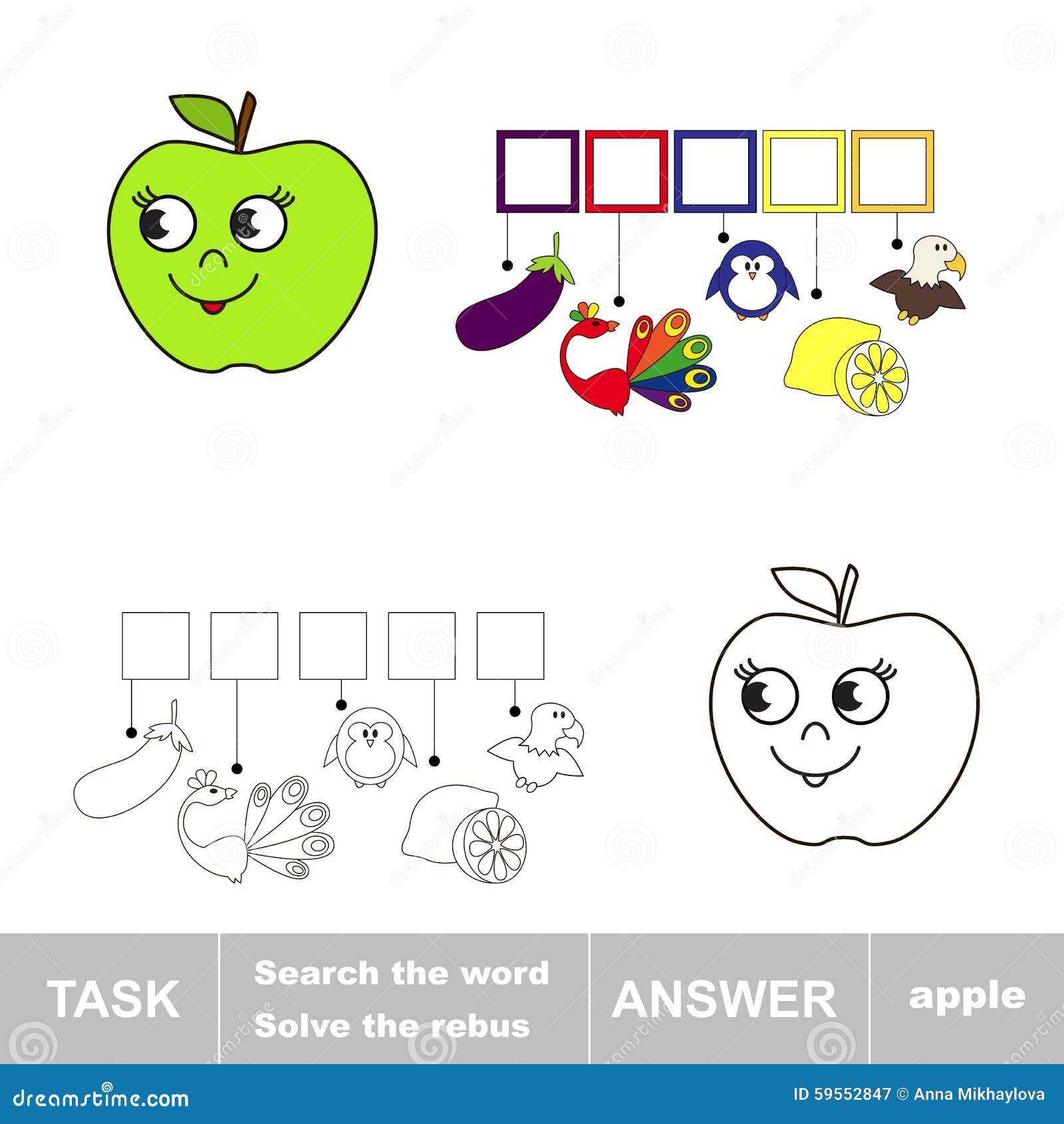 Solve The Rebus. Find Hidden Word Cartoon Vector | CartoonDealer.com ...